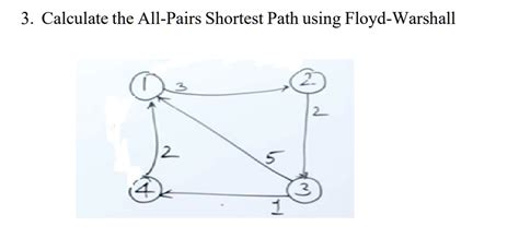 solved calculate the all pairs shortest path using floyd warshall