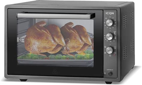 ICQN Minibackofen 60 litrów XXL 1800 W Umluft Pizza Ofen