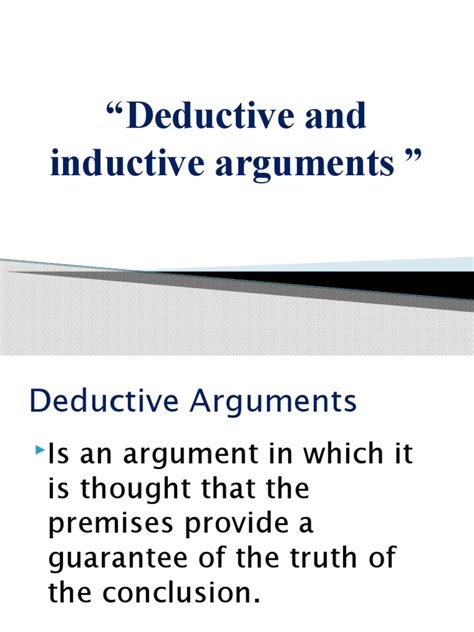 deductive and inductive arguments and th pdf argument deductive reasoning
