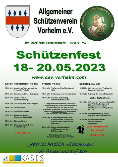 Schützenfest 2023 Programm und Festfolge Allgemeiner Schützenverein