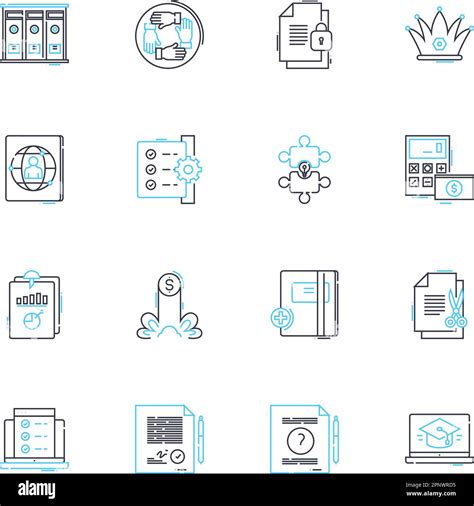 Administrative Setup Linear Icons Set Hierarchy Structure Protocol