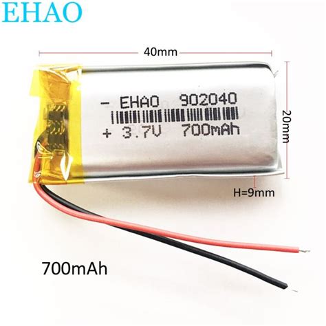 EHAO 902040 3 7V 700mAh Lithium Polymer LiPo Rechargeable Battery For