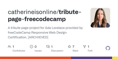 Github Catherineisonline Tribute Page Freecodecamp A Tribute Page