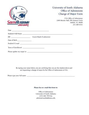 Admisssouthalabama Southalabama Edu Fill Online Printable Fillable