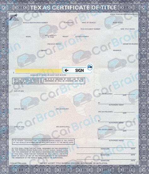 Texas Vehicle Title Transfer Form Printable