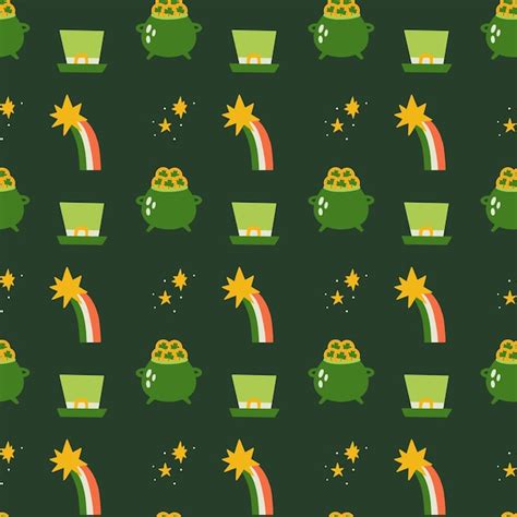 Patrón transparente de vector de día de san patricio con estrella de