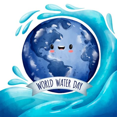 Ilustração do dia mundial da água em aquarela planeta Vetor Grátis