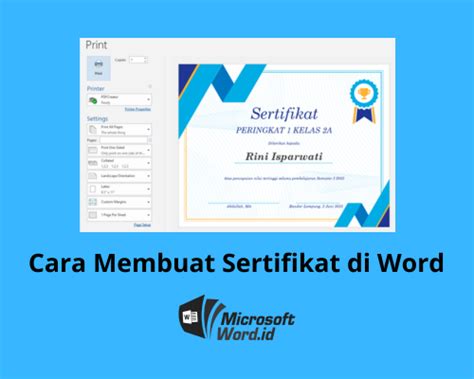 Cara Membuat Sertifikat Di Word Dengan Template Manual