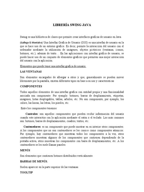 libreria swing java pdf java lenguaje de programación ventana informática