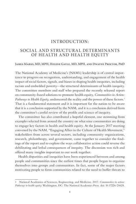 Introduction Social And Structural Determinants Of Health And Health