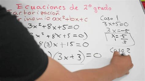 Ecuaciones De Segundo Grado Por Factorizaci N Youtube