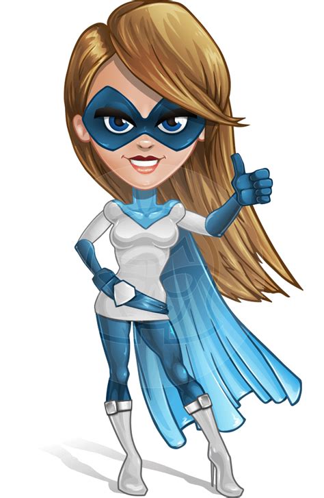 Pretty Superhero Woman Cartoon Vector Character GraphicMama