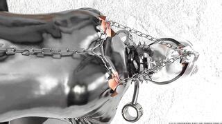 Sister In Law In Hardcore Metal Bondage And Latex Catsuit 3D BDSM