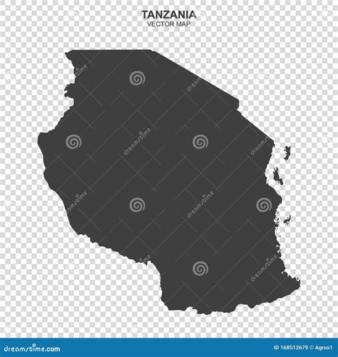 Political Map Of Tanzania Isolated On Transparent Background Stock