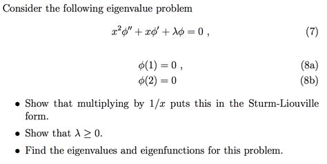 [math] show that lamda is greater than or equal to zero for a sturm liouville problem math