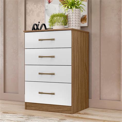 Cômoda 4 Gavetas Naturale Branco MS913 Moval