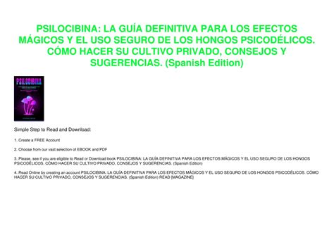 PPT PDF PSILOCIBINA LA GUÍA DEFINITIVA PARA LOS EFECTOS MÁGICOS Y