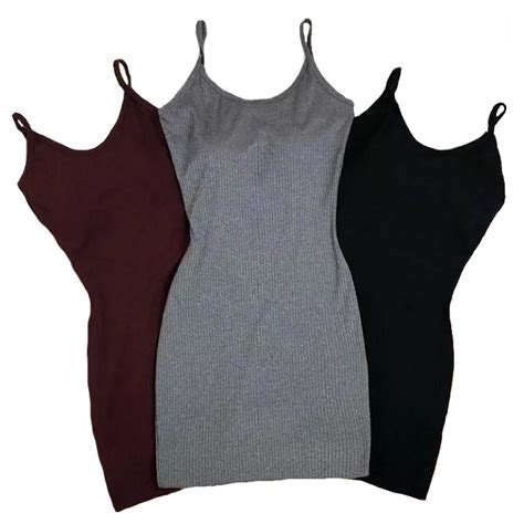 Vestidos Feminino Curto Alcinha Regata Canelado Tubinho S Bojo