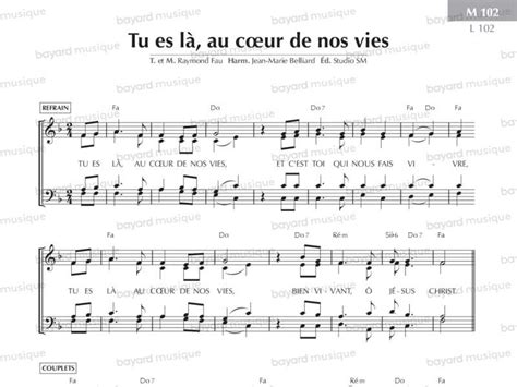 Chantons en Eglise Tu es là au cœur de nos vies
