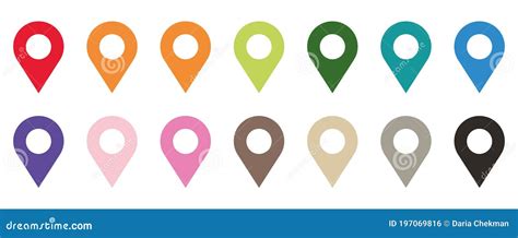 Conjunto Colorido De Ponteiros De Mapa Símbolo De Localização Isolado