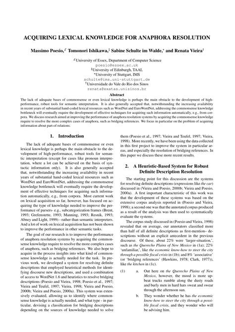 pdf acquiring lexical knowledge for anaphora resolution