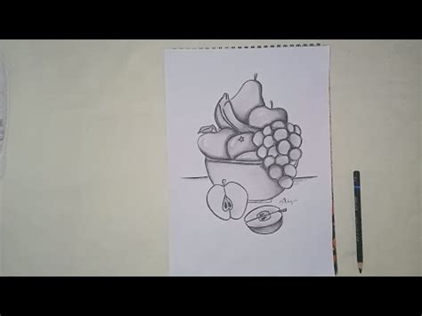 Cómo dibujar un frutero a carboncillo How to draw fruit bowl with