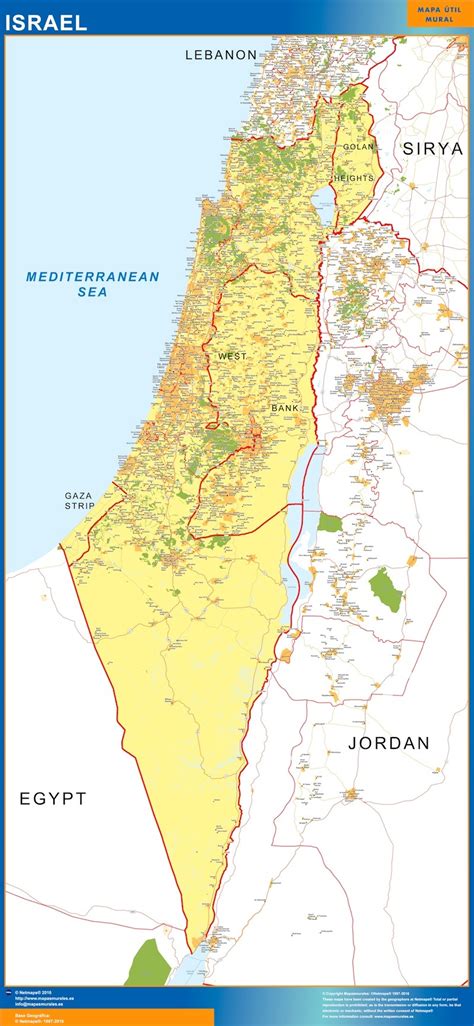 Israel Kort Køb store vægkort af verden