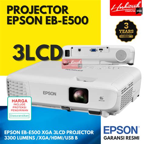 Jual PROJECTOR EPSON EB E500 XGA 3300 LUMENS PROYEKTOR GARANSI 3TH