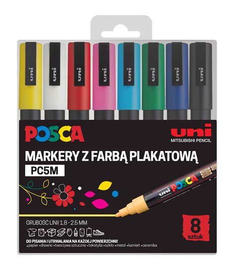 Zestaw POSCA markery POSCA PC 5M mazaki w etui pisaki farbą POSCA