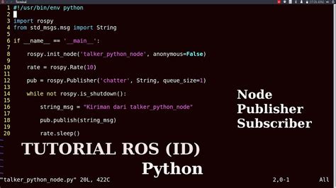 5 tutorial ros membuat node publisher dan subscriber python youtube