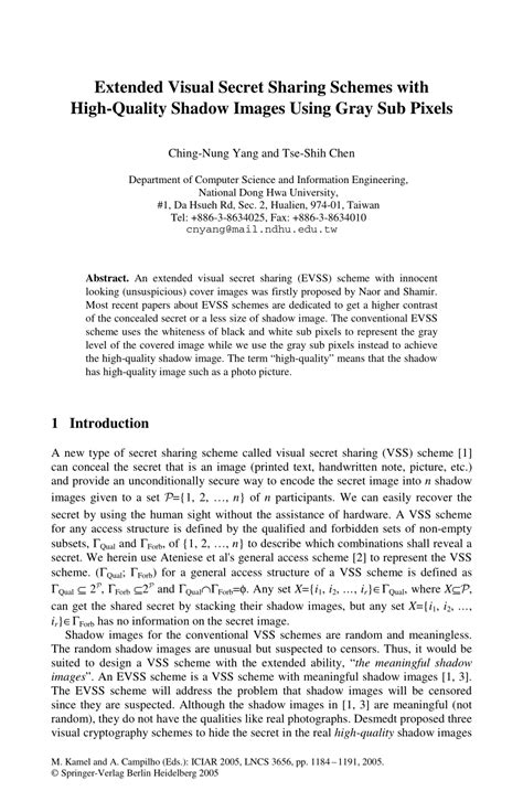 pdf extended visual secret sharing schemes with high quality shadow images using gray sub pixels