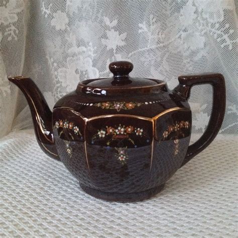 Occupied Japan Red Ware Teapot Vintage Hand Painted Moriage Etsy