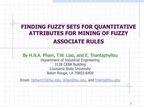 ppt finding fuzzy sets for quantitative attributes for mining of