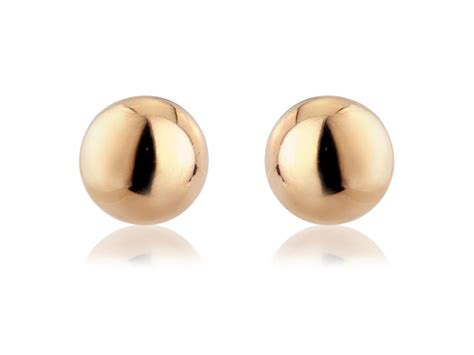 9ct Rose Gold Classic Ball Stud Earrings 10mm TB Mitchell