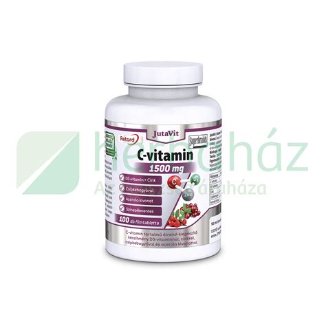 JUTAVIT C VITAMIN 1500MG RETARD D3 VITAMIN ZINK CSIPKEBOGYÓ ACEROLA