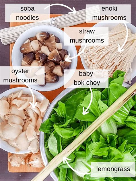 Enoki Mushroom Soup With Soba Noodles Lemongrass And Ginger Babaganosh