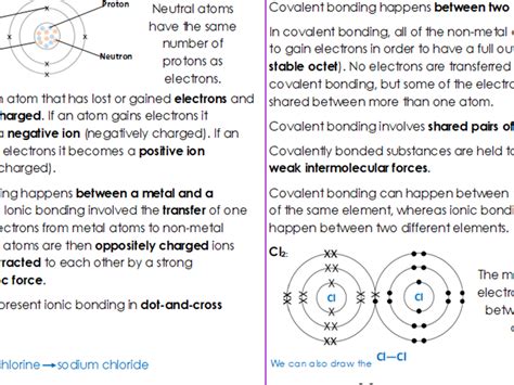 Bonding Structure The Properties Of Matter Critical Content Sheet