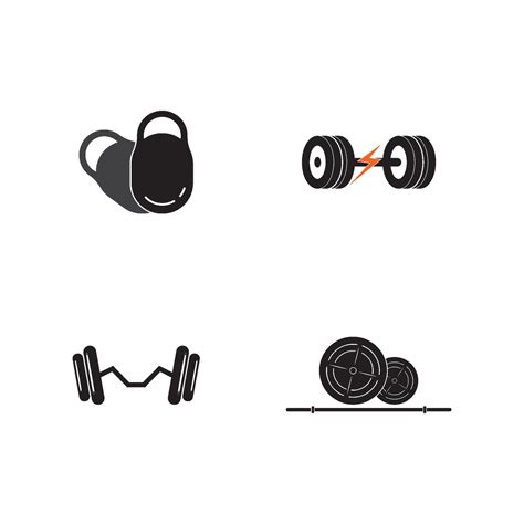 Barbell Dumbbell Gym Icon Logo Template Gym Badge Fitness Logo Design