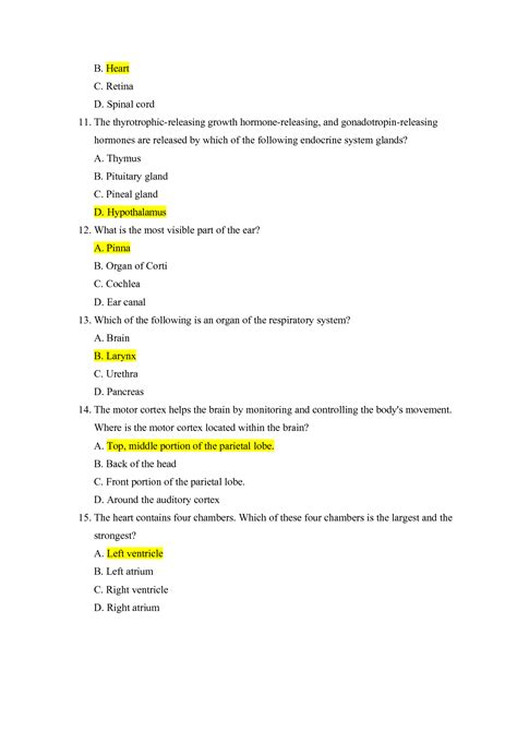 Solution Hesi Anatomy And Physiology Exam Questions And Answers Rated