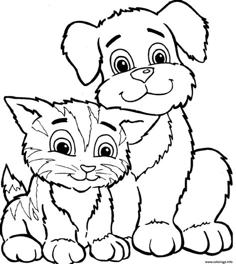 Coloriage Chat Et Chien JeColorie