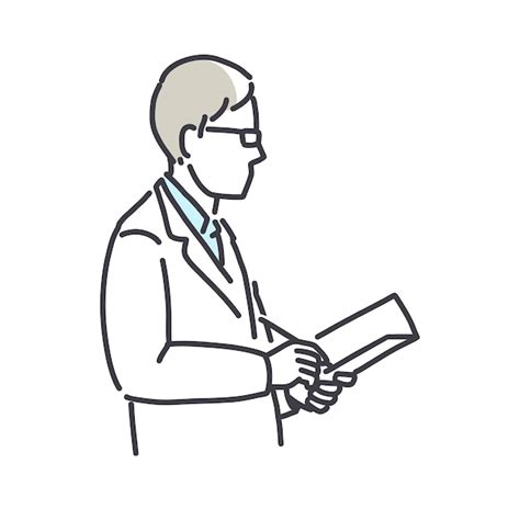 Premium Vector Portrait Of Concentrated Scientist In White Lab Coat