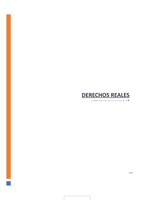 Actividad N Completa Derechos Reales Actividad Evaluable A