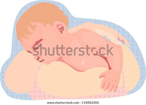 Baby Sleeping On Mothers Chest Stock Vector Royalty Free 118882006