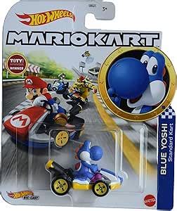 Hot Wheels Mario Kart Blue Yoshi Standard Kart Amazon Ca Toys Games