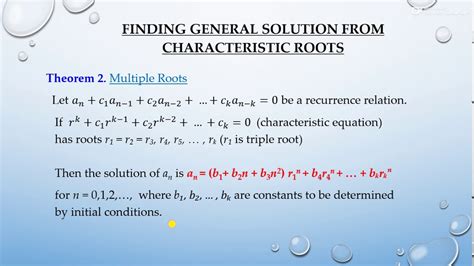 recurrence relations characteristic root method homogenous solution youtube