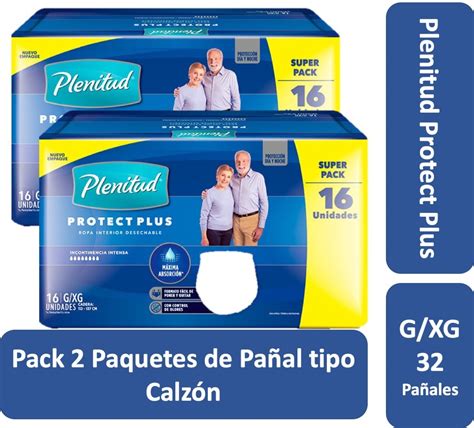 Pañal Adulto Tipo Calzón Plenitud Protect Plus G xg 32 Unid Cuotas