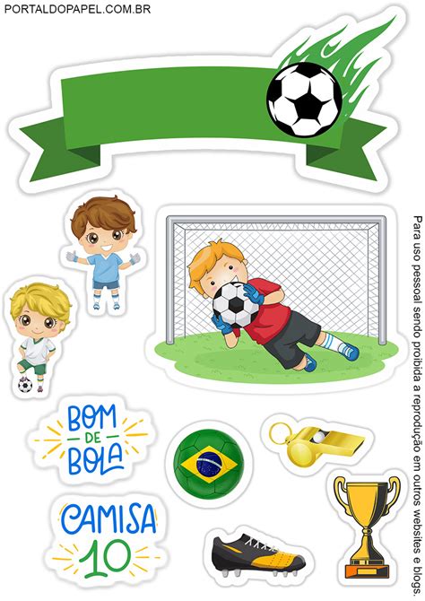 Topos De Bolo Futebol Para Imprimir