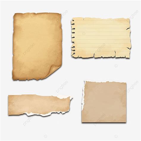 Papel Kraft Amarillento Vintage Scrapbook Papel Rasgado PNG Dibujos
