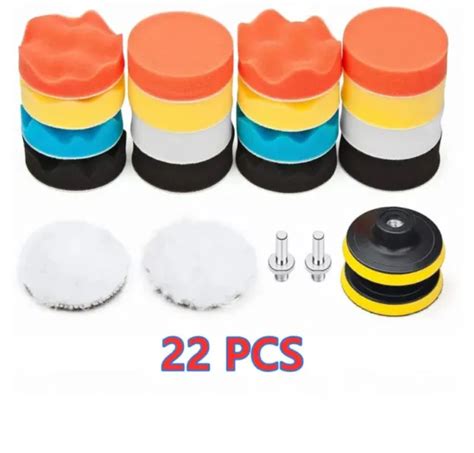 KIT 22 PIÈCES tampon éponge de polissage voiture 80mm pad polish EUR