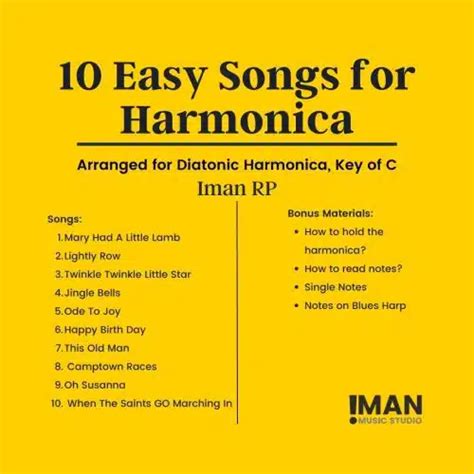 Easy Harmonica Songs For Beginners Notes And Tabs Iman Music Studio